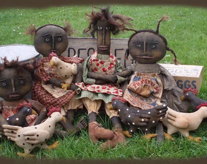 Primitive Farm Dolls E-PATTERN, Henpecked Ladies - Etsy
