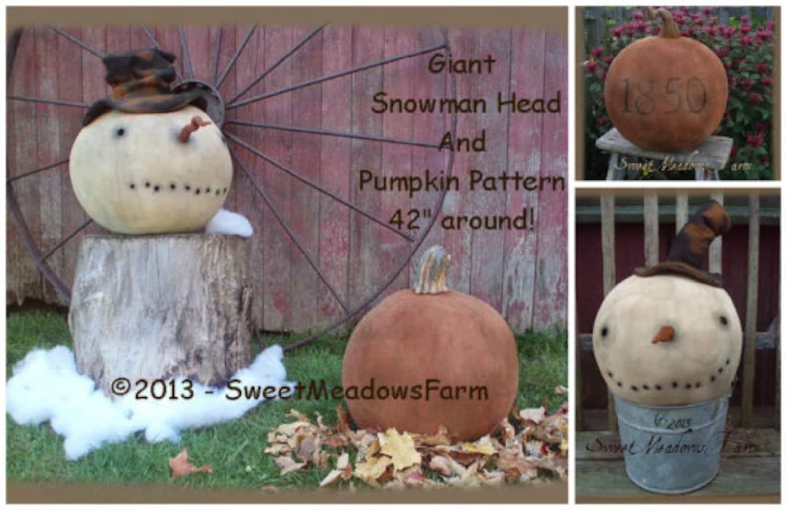 Primitive E PATTERN Giant Pumpkin and Snoman - Etsy