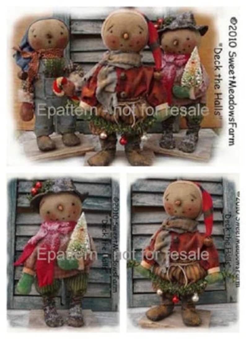 Primitive E-PATTERN Snowman, Deck the Halls - Etsy
