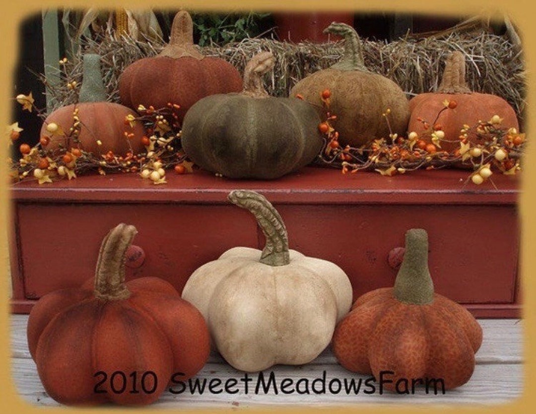 Primitive Pumpkins Pattern E-PATTERN Famers Field MANY Sizes and Styles ...