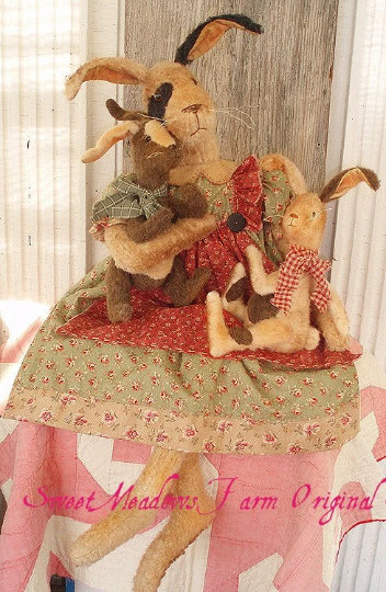Mama Bunny and Babies Primitive E-PATTERN All My Children - Etsy