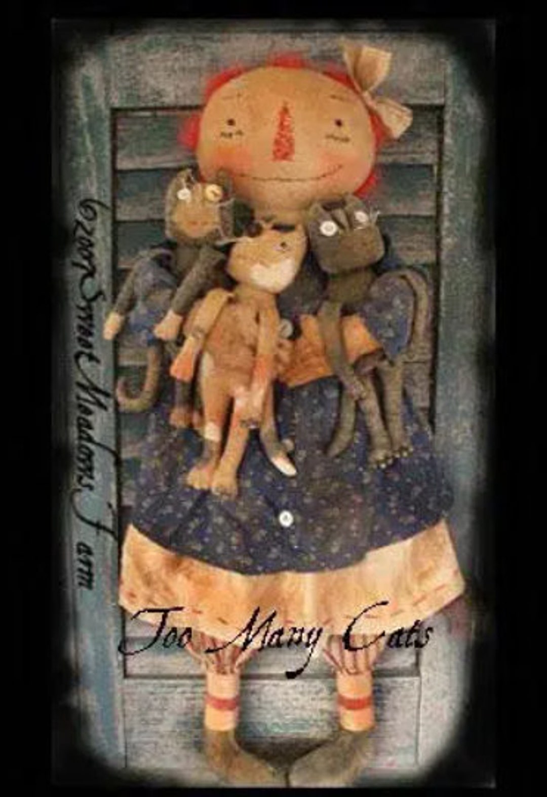 Too Many Cats Primitive E-pattern - Etsy