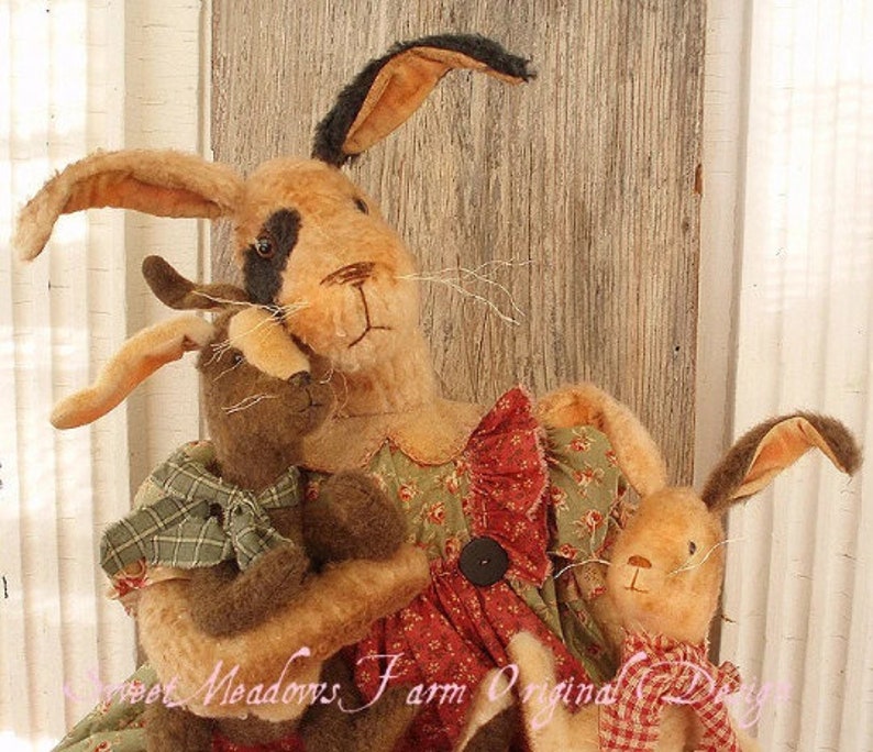 Mama Bunny and Babies Primitive E-PATTERN, All My Children - Etsy