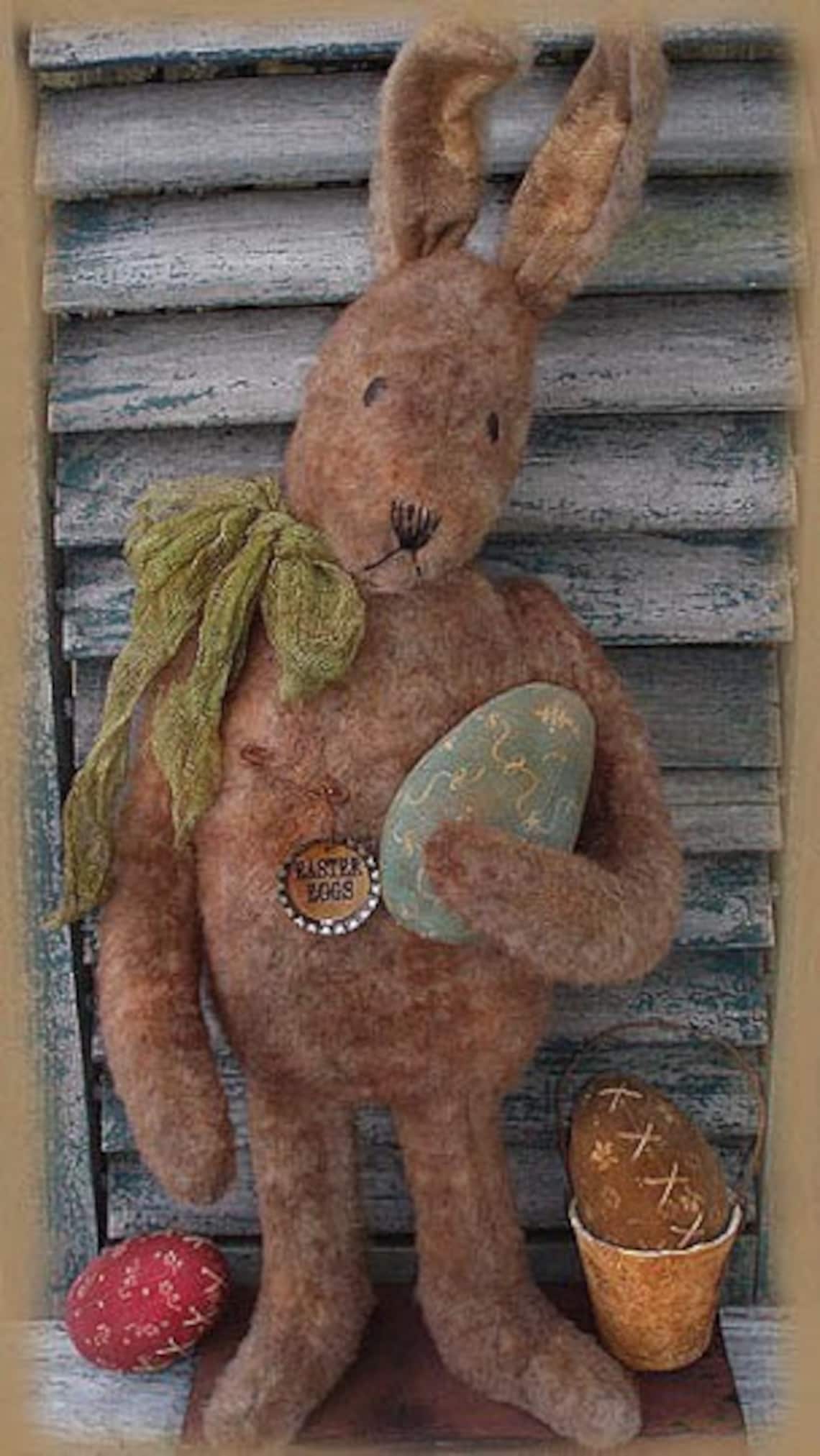Primitive Standing Rabbit With Eggs E-PATTERN - Etsy