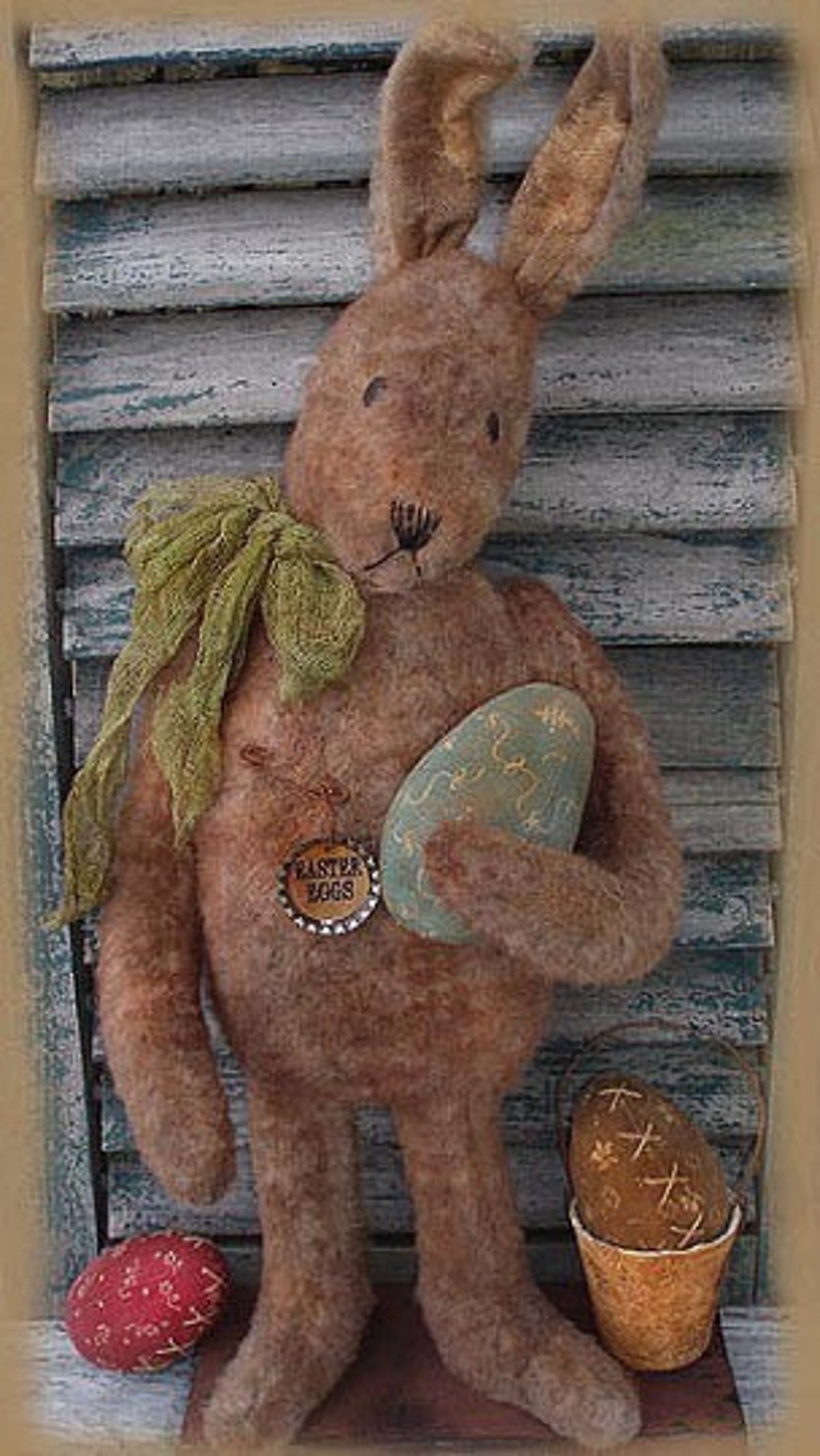 Primitive Standing Rabbit With Eggs E-PATTERN - Etsy