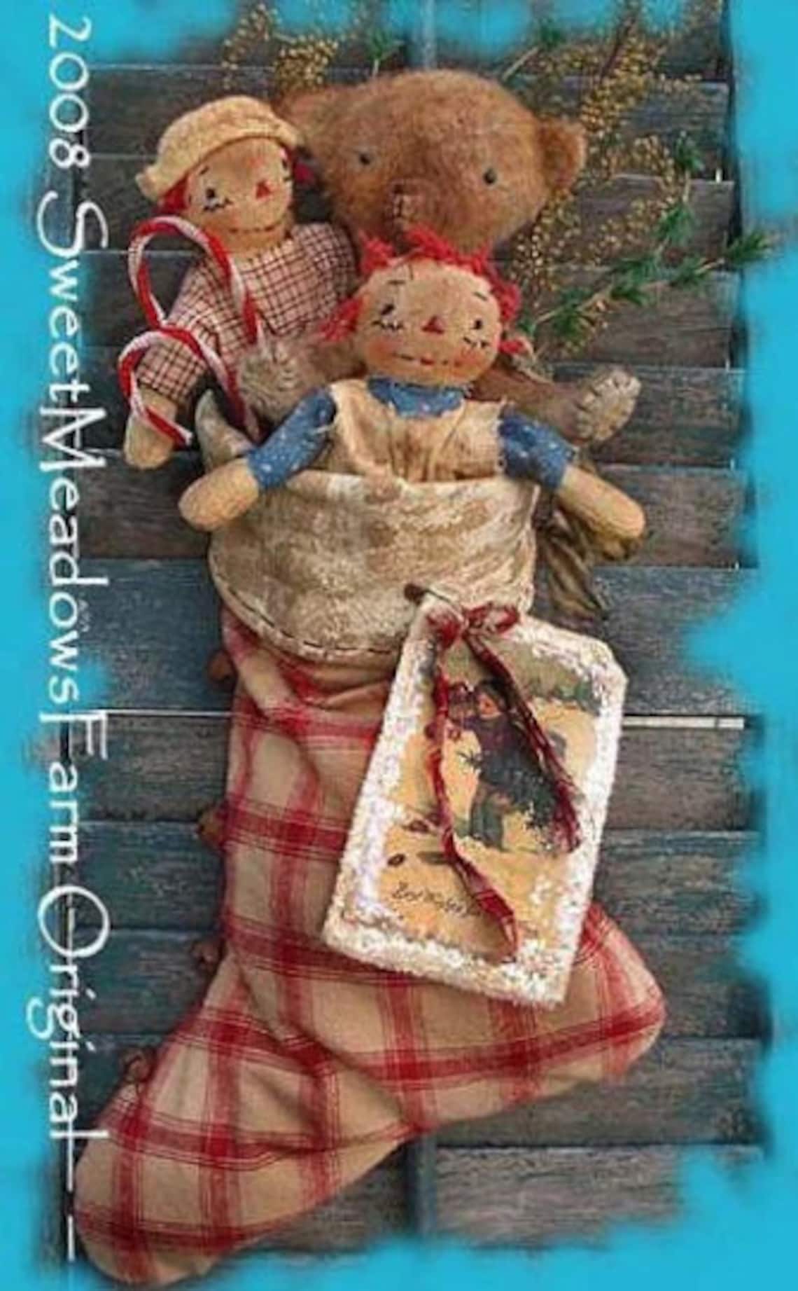 Christmas Wishes Stocking Primitive EPATTERN - Etsy