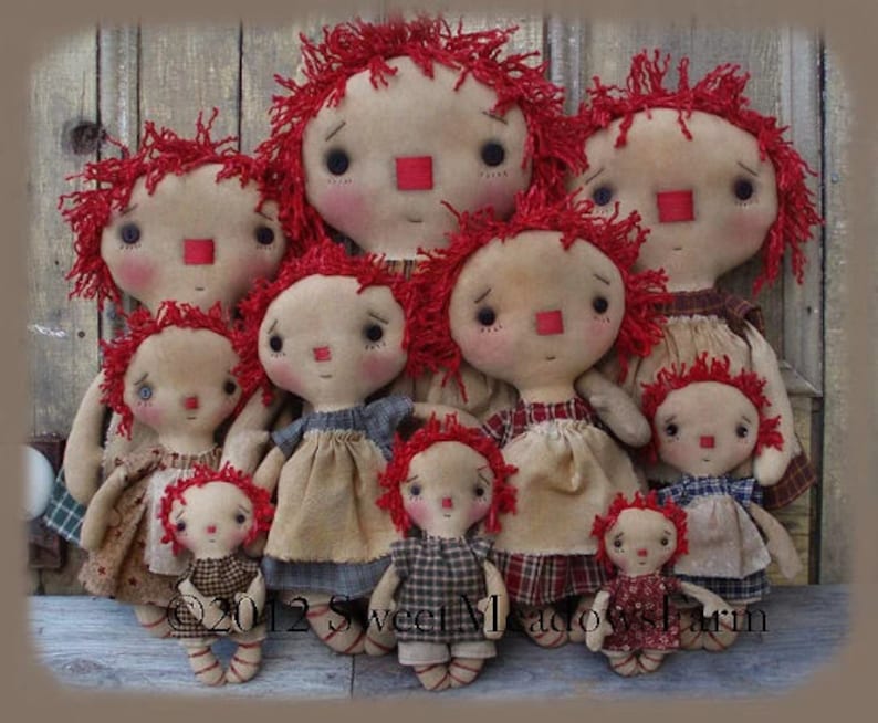 Ten Little Raggedies Primitive E-PATTERN - Etsy
