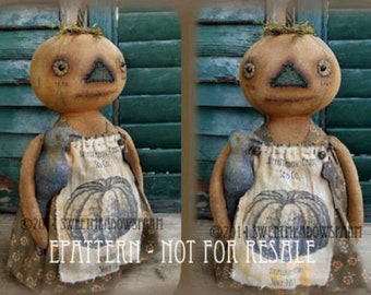 Instant Download Pattern Primitive Folk Art Early Style Pumpkin Stump ...