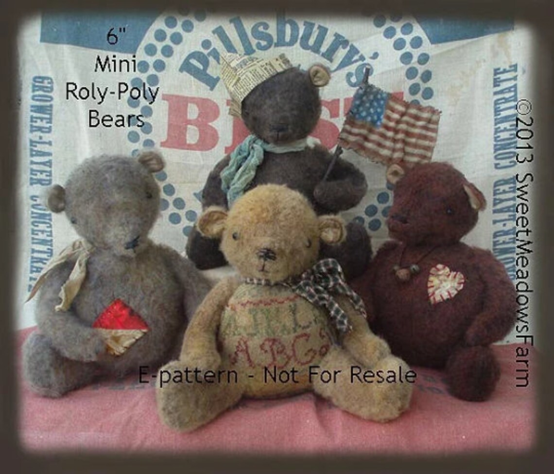 Mini Roly Poly Bears E-PATTERN - Etsy