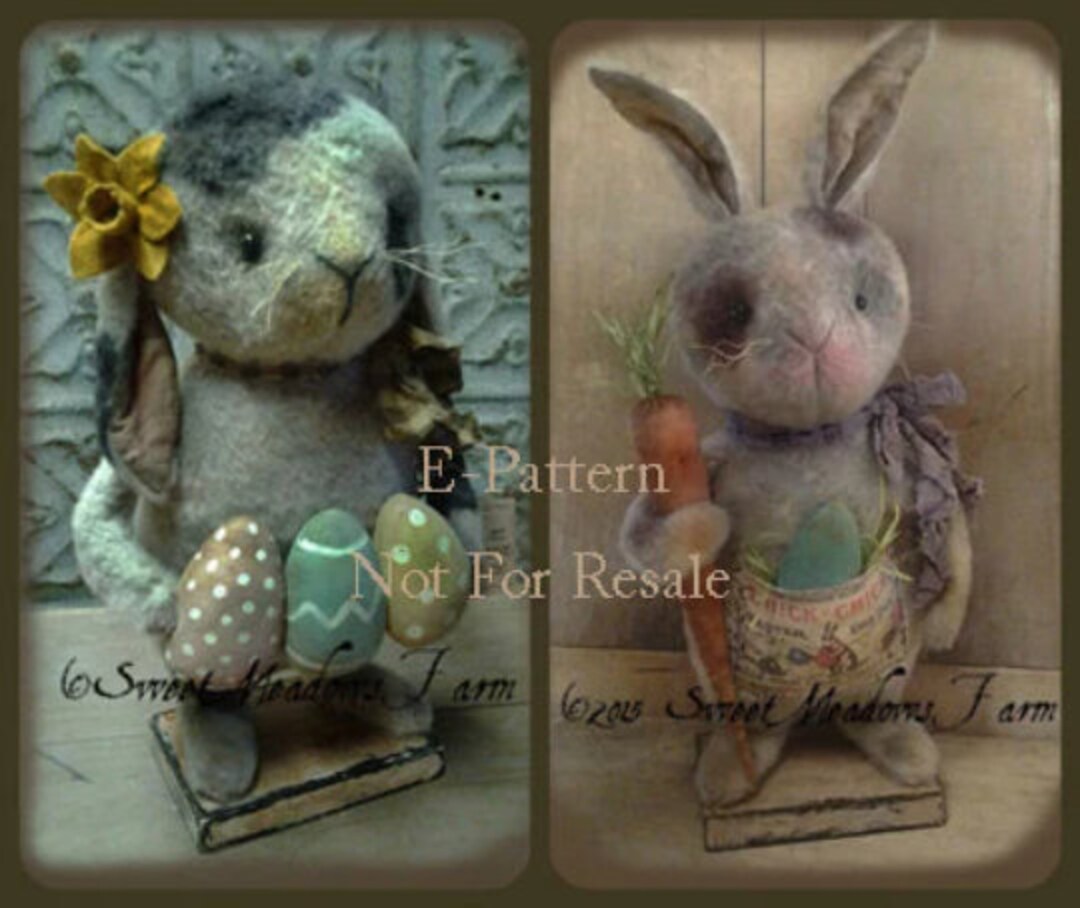 Another Prim Bunny Standing Rabbit E-PATTERN - Etsy