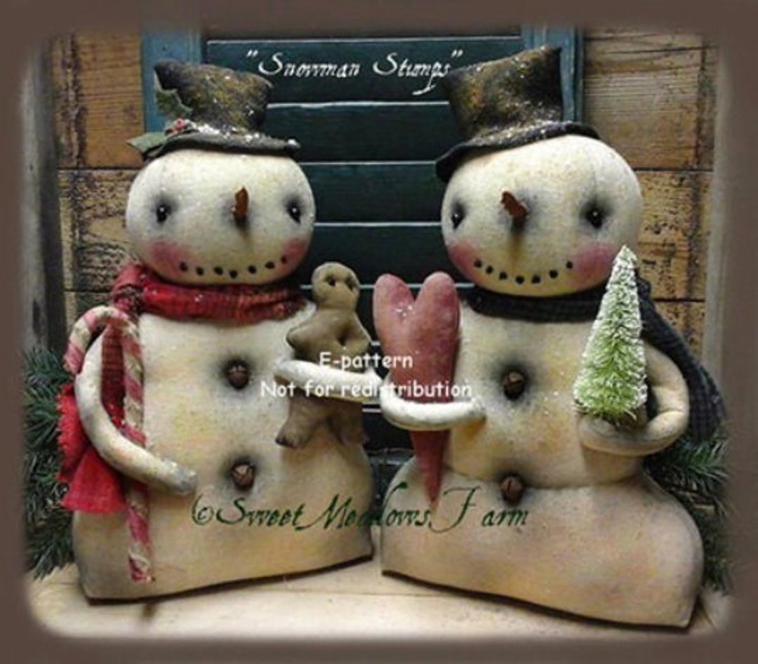 Primitive E-PATTERN Snowman Stumps - Etsy