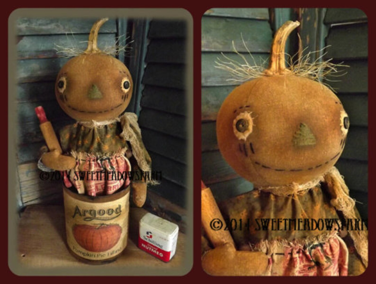 Primitive Snowman Pumpkin Doll Stump Doll Cans E-PATTERN - Etsy
