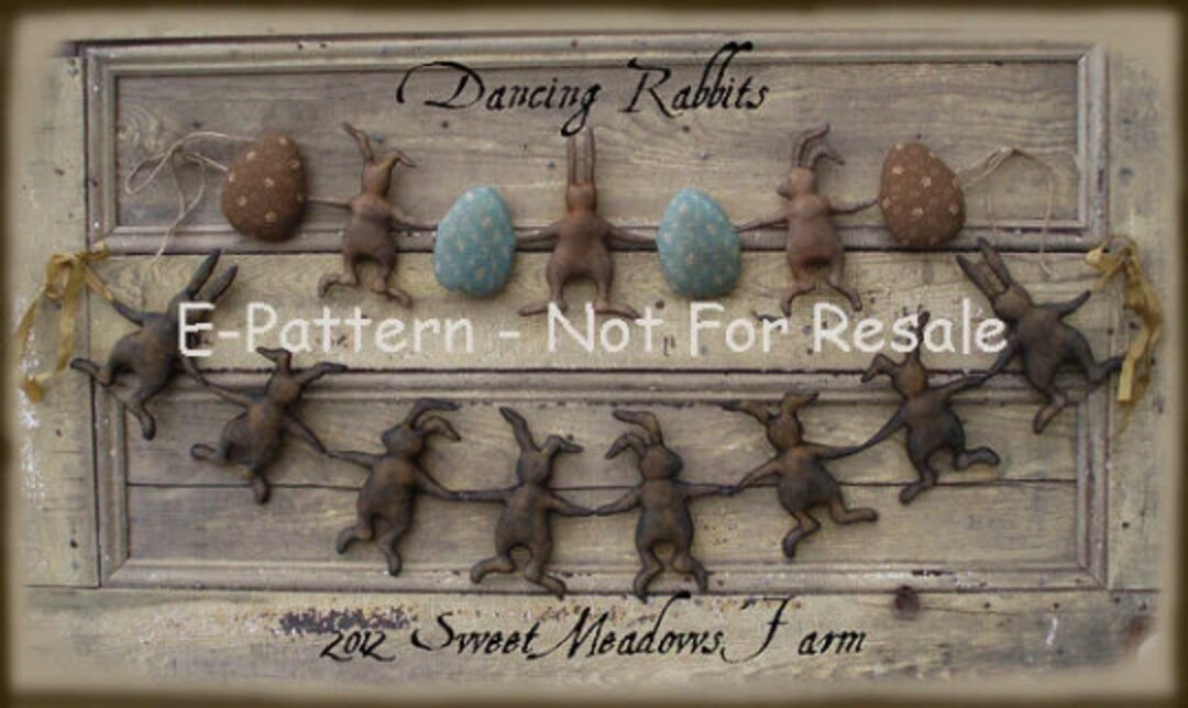 Dancing Rabbits-rabbit and Egg Garland E-PATTERN - Etsy