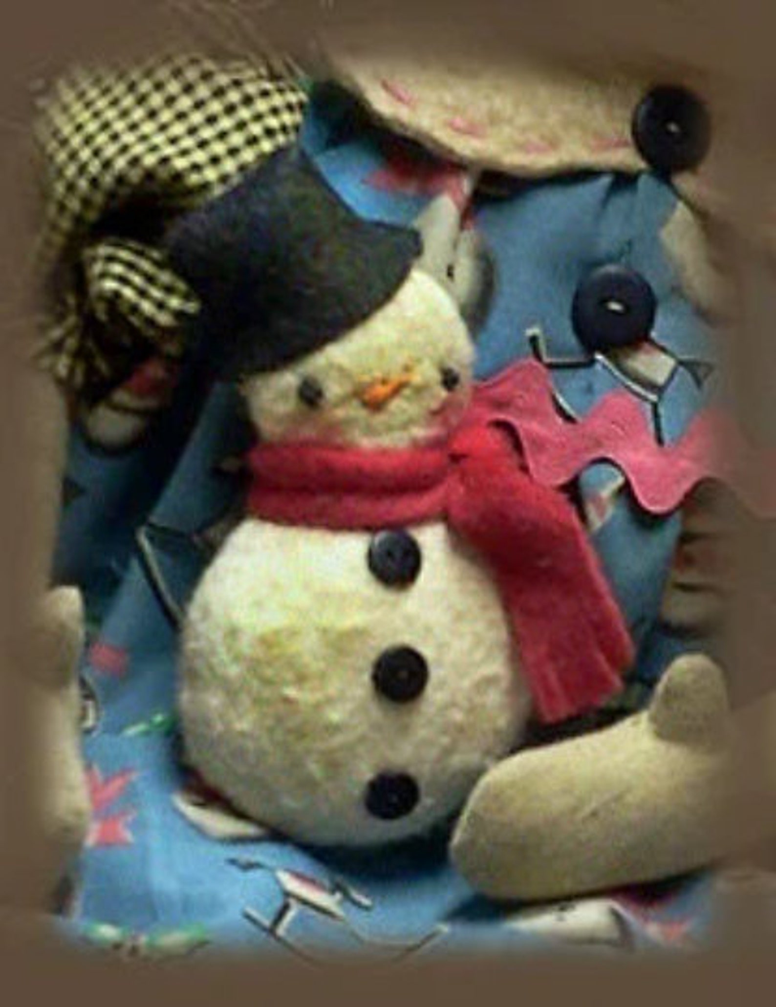 Primitive Fat Round Head Snowman and Lil Ornie - Etsy