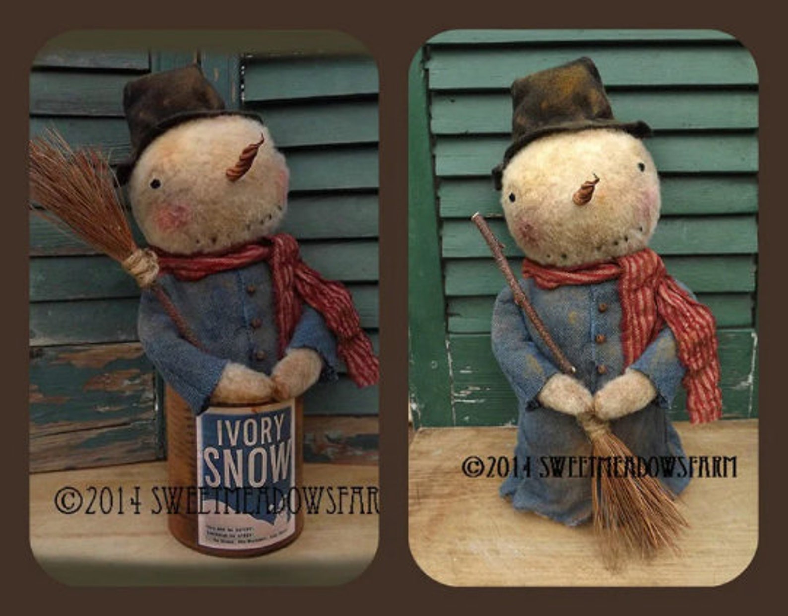 Primitive Snowman Pumpkin Doll Stump Doll Cans E-PATTERN - Etsy