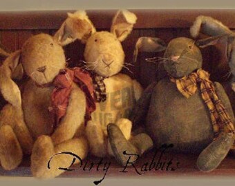 Primitive E-PATTERN Vintage Bunnies - Etsy