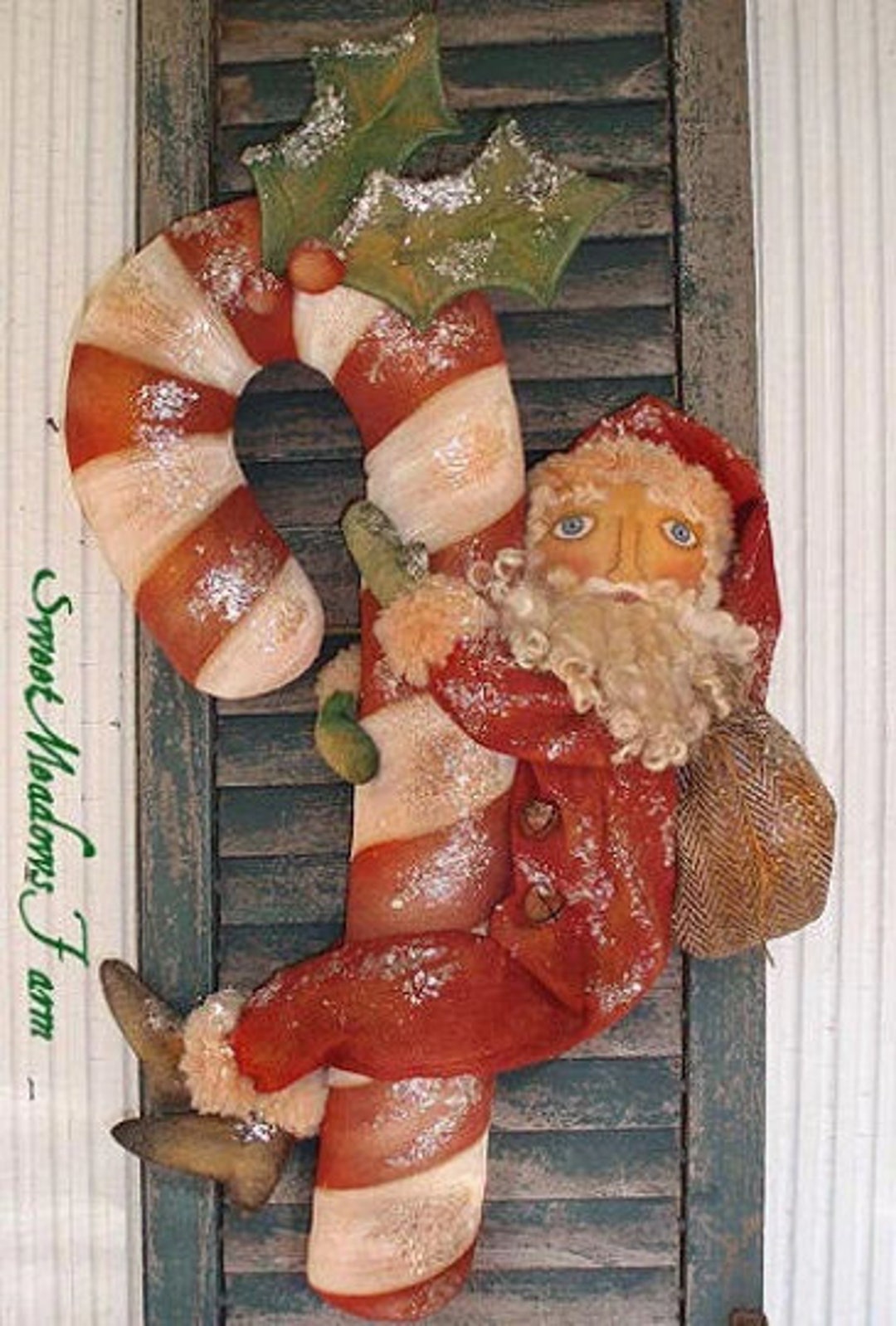 Santa on Candy Cane EPATTERN - Etsy