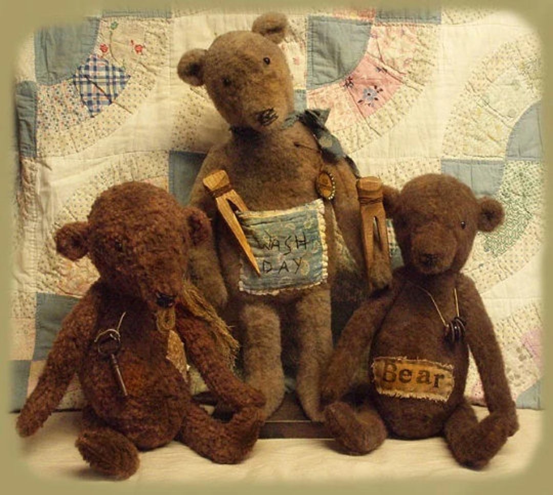 Grungy Bears, Bear Necessities E-PATTERN - Etsy