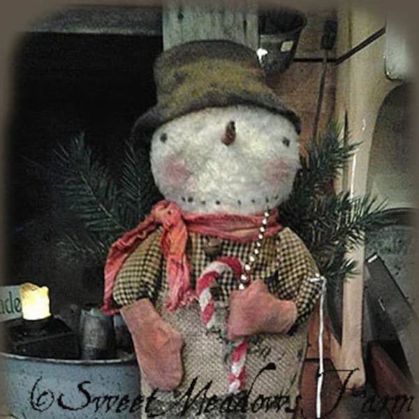 Primitive Snowman Pattern - Etsy