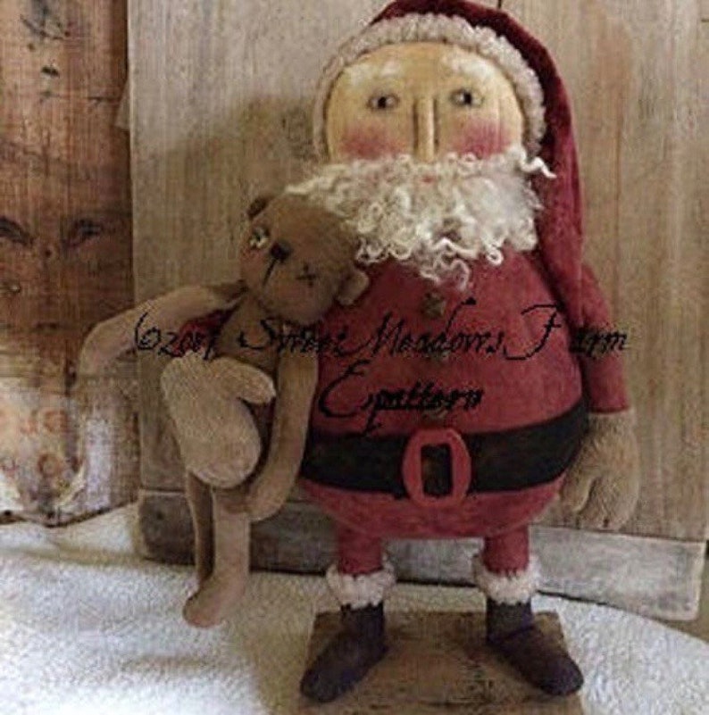 Jolly Santa Primitive E-PATTERN - Etsy