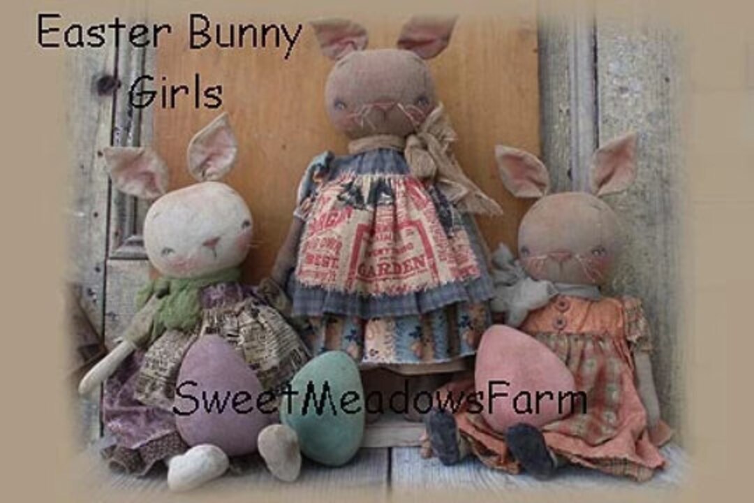 Primitive E-PATTERN Easter Bunny Girls - Etsy