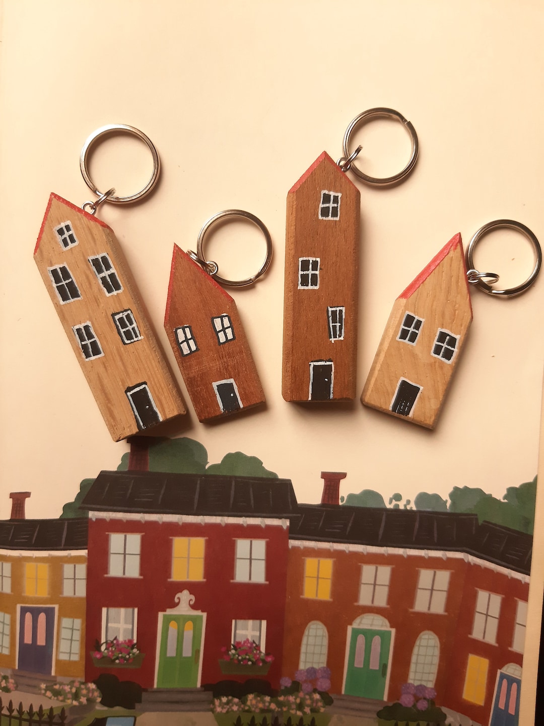 House Keyrings/cottage Home Keyring/little Wooden House Keychain. - Etsy UK