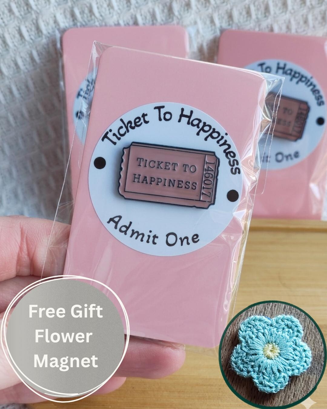 Ticket to Happiness Enamel Pin, Positive Affirmation Token - Etsy