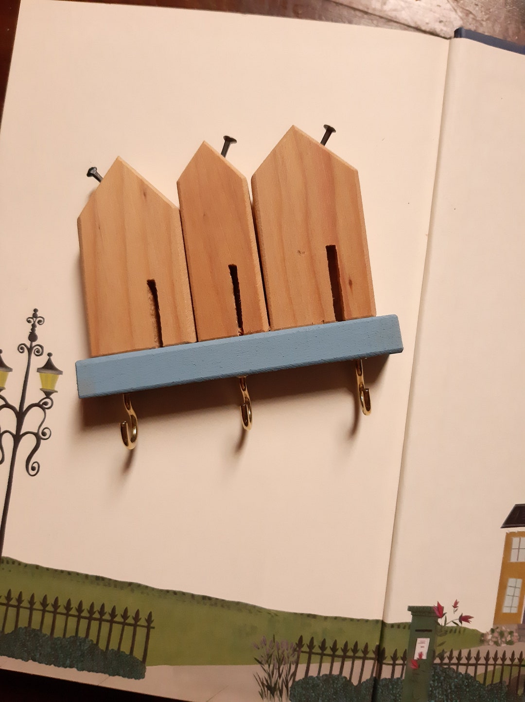 Handmade Wooden House Key Holder: Colorful Wall Hooks. CUSTOMISABLE - Etsy
