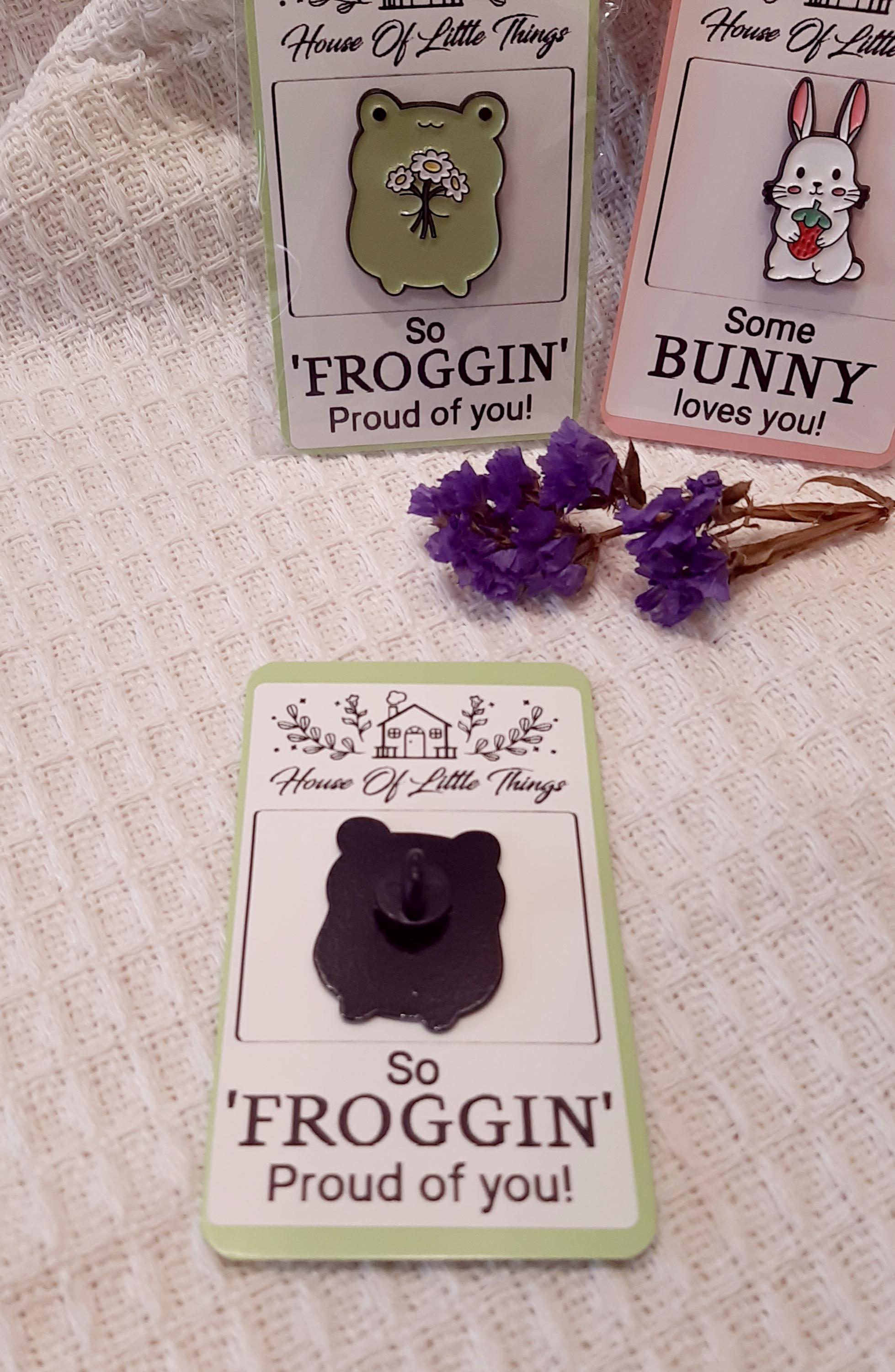 Animal Enamel Pin – Kawaii Frog, Bunny, Hedgehog, Goose – Motivational ...