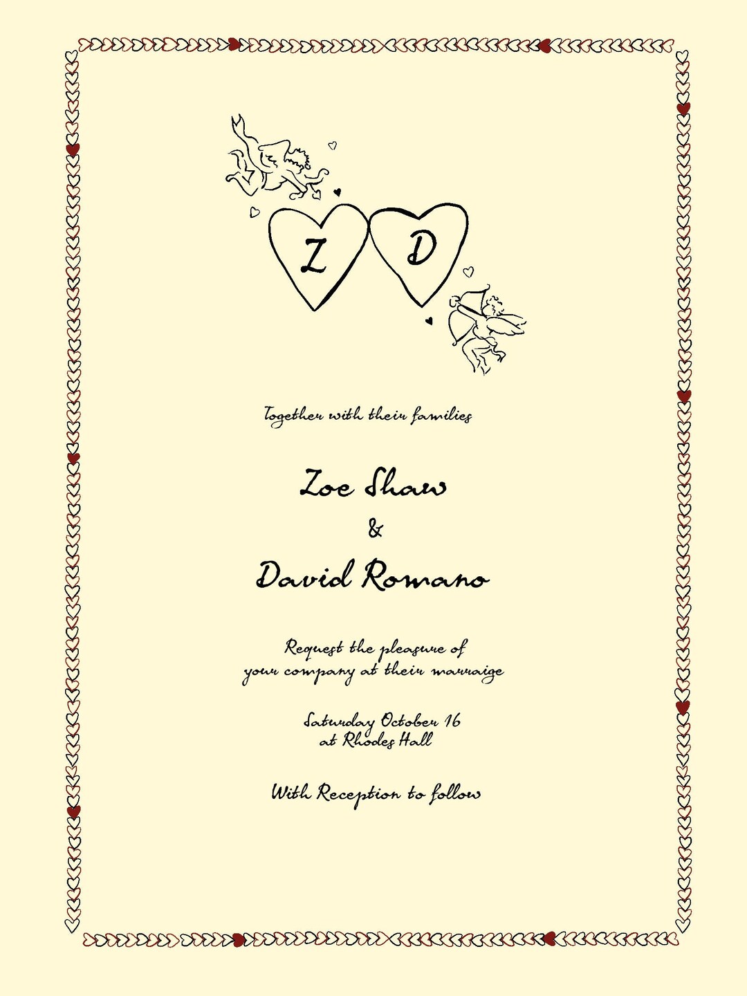 Hand Drawn Wedding Invite Digital Download Print - Etsy