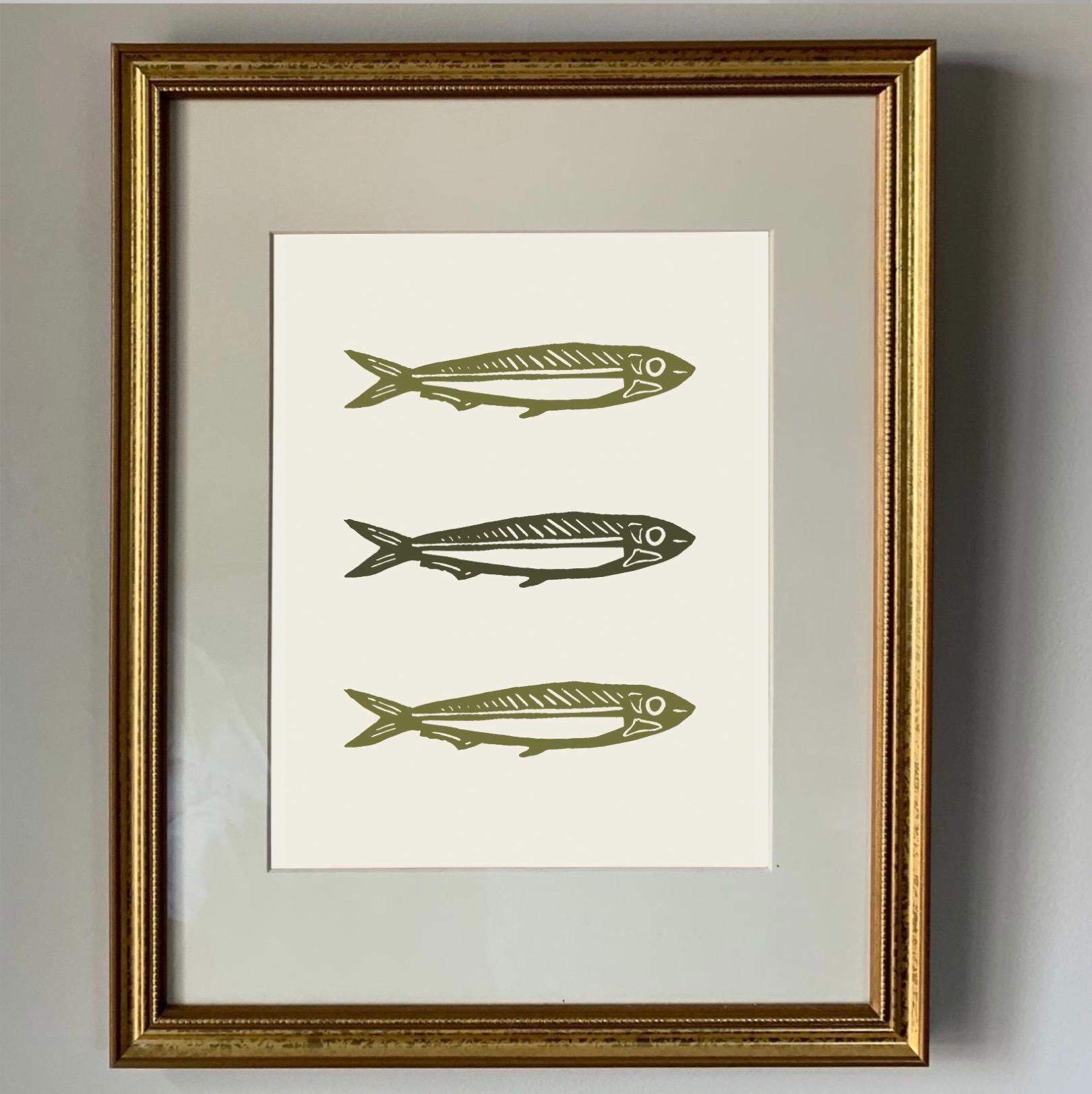 Green Fish Wall Print, Retro Wall Decor, Digital Download Print ...