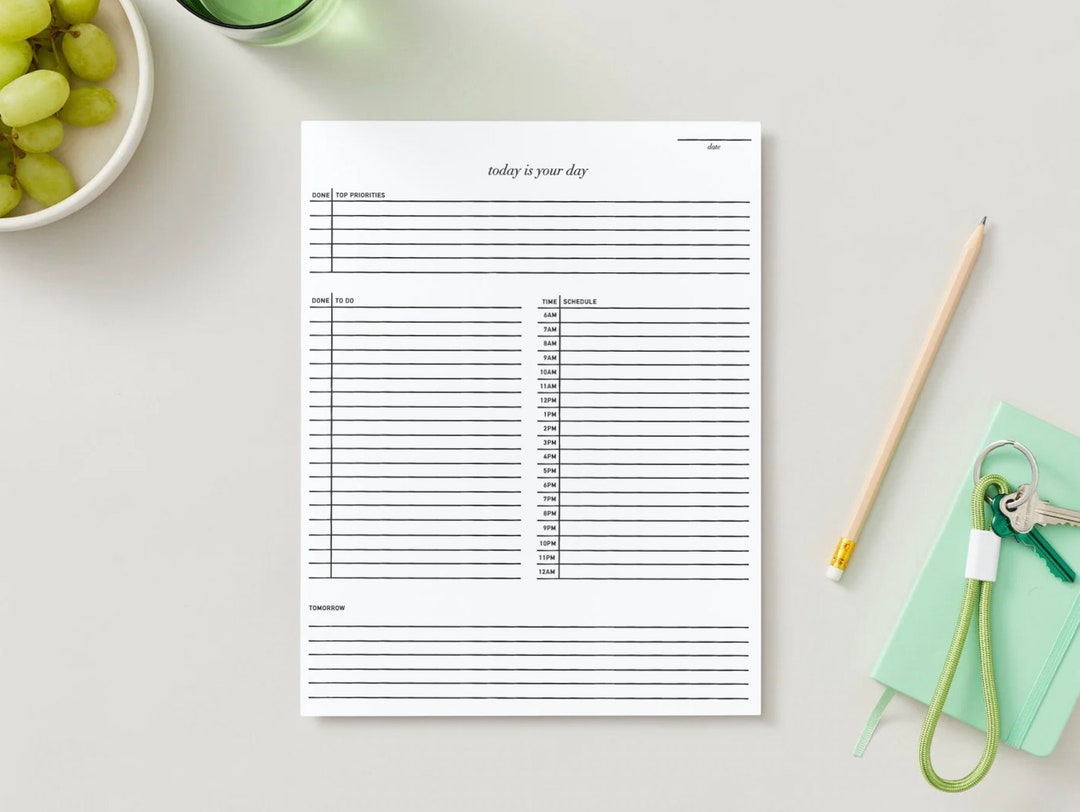 Today is Your Day Printable Notepad, Printable Daily Planner ...