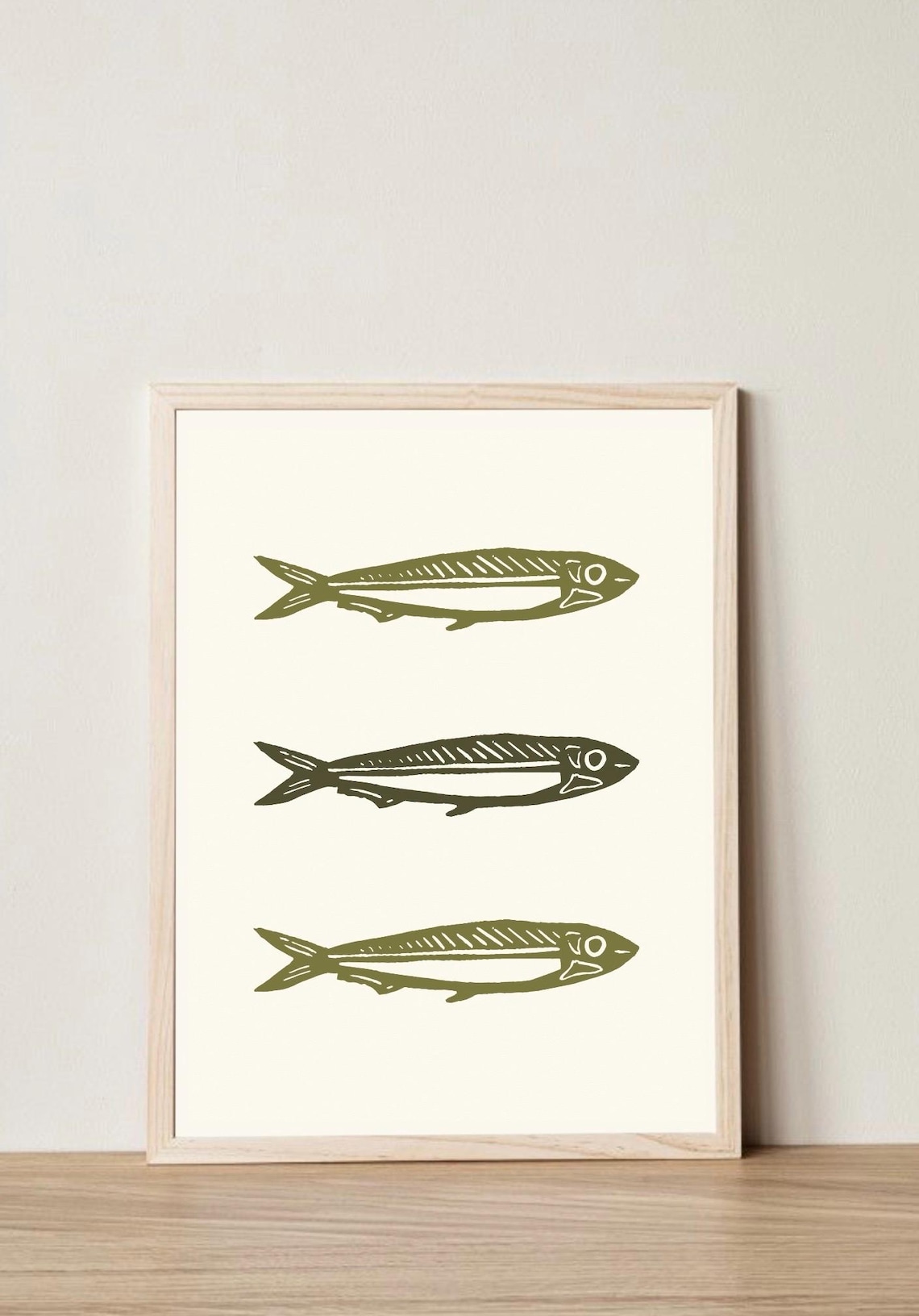 Green Fish Wall Print, Retro Wall Decor, Digital Download Print ...