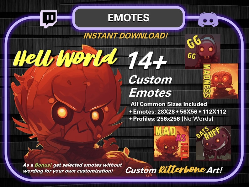 Hell World, Original Artwork, Twitch Emotes, Discord Emotes, Reaper ...