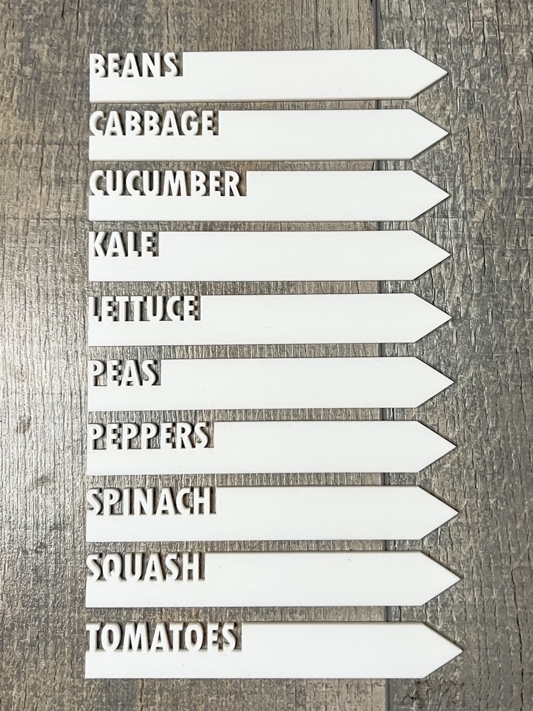 Small White Acrylic Veggie Garden Stakes Set of 10 - Etsy