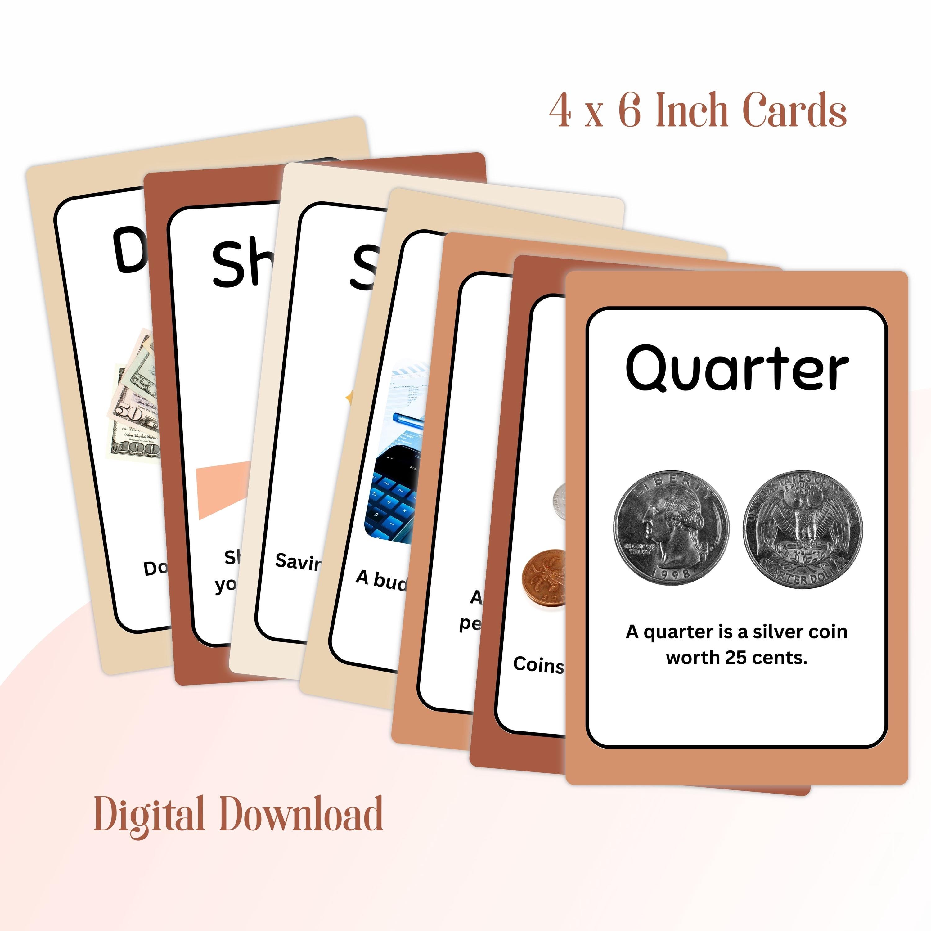 Financial Literacy Flashcards for Kids – Early Learner Set | Money ...