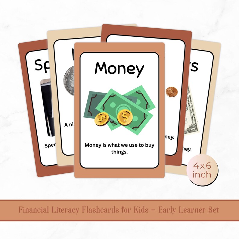Financial Literacy Flashcards for Kids – Early Learner Set | Money ...