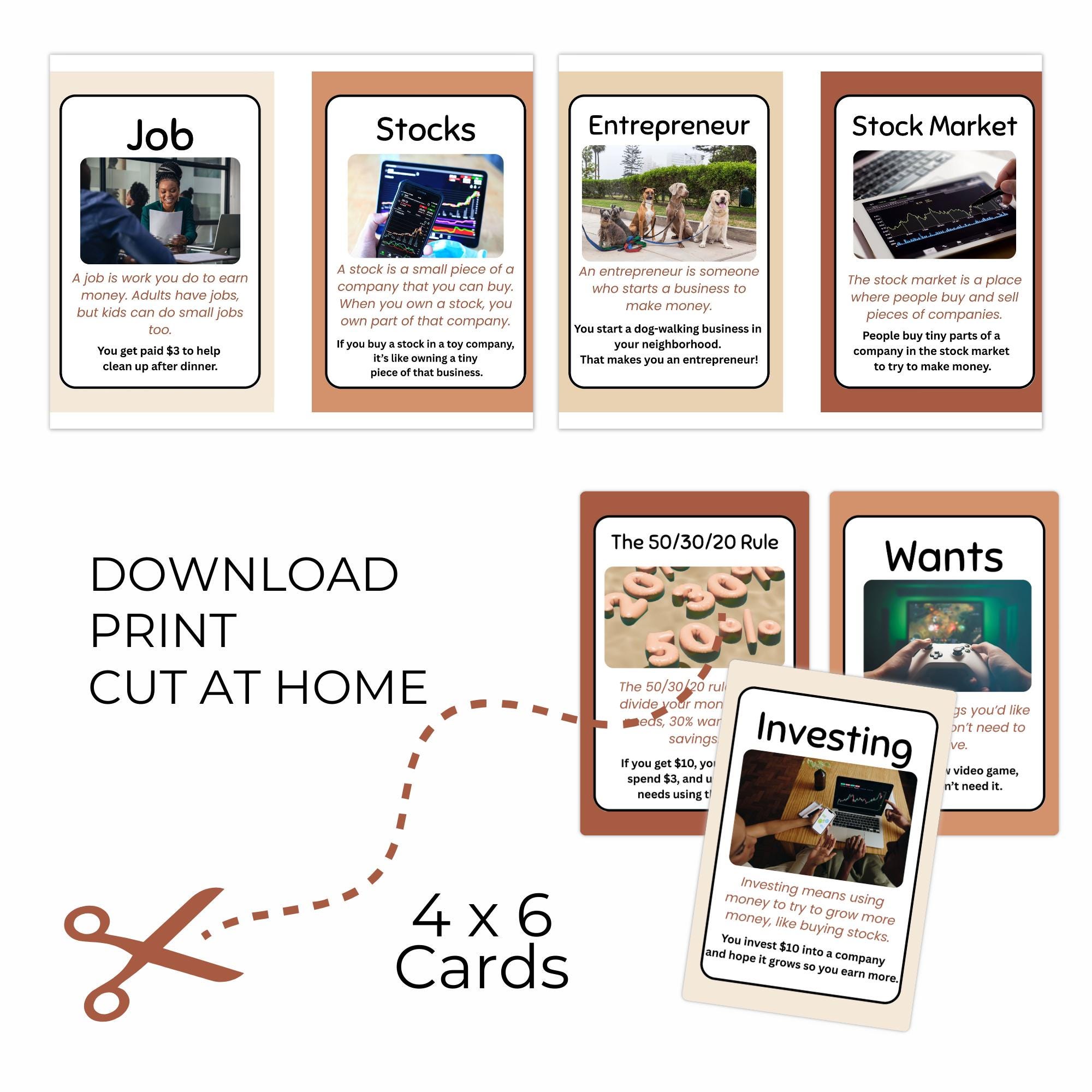 Financial Literacy Flashcards for Kids – Elementary Set | Budgeting ...