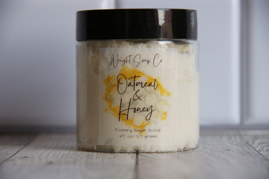 Oatmeal Honey Hemp Sugar Body Scrub: Natural Exfoliant - Etsy