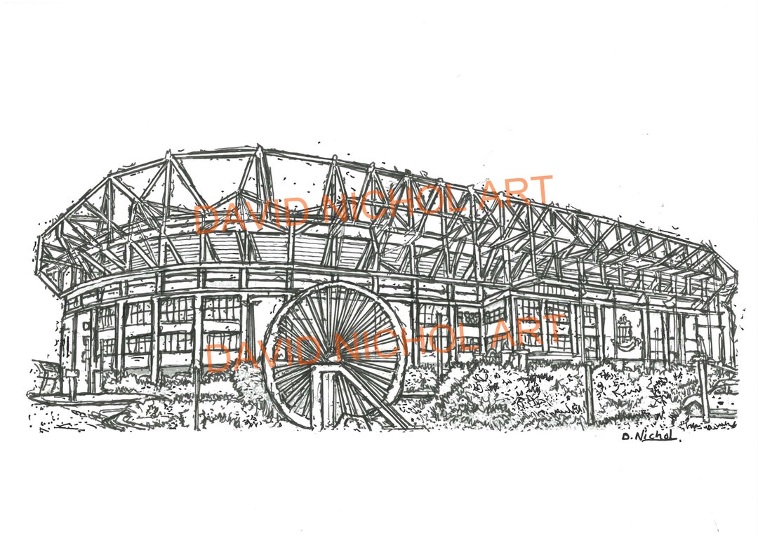 Stadium of Light Stadium Front Print - Mono - Etsy UK