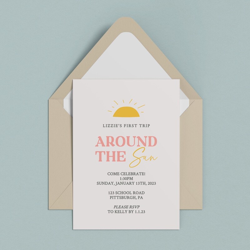 Sun Invitation - Etsy