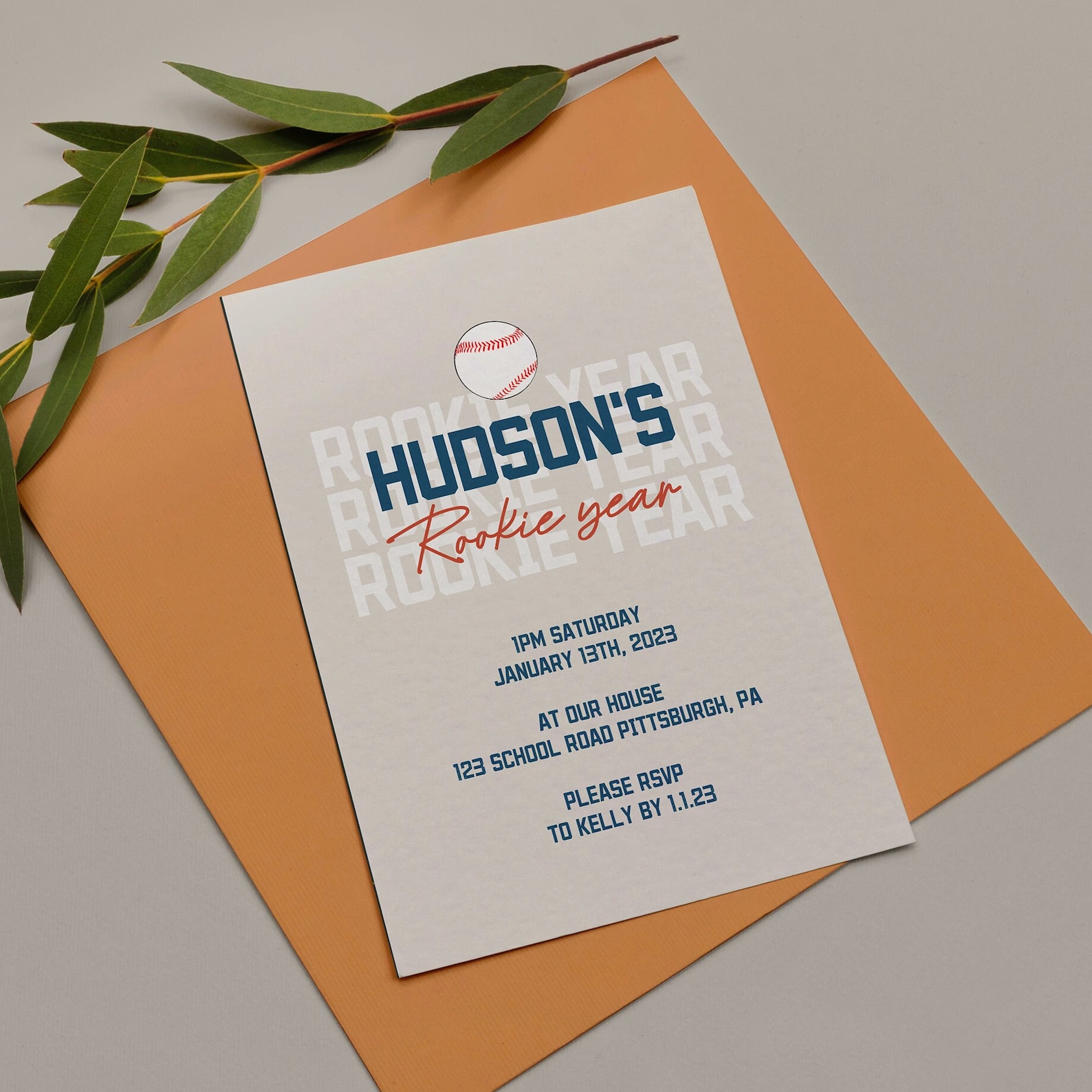 ROOKIE YEAR Rookie of the Year Birthday Invitation, Baseball First ...