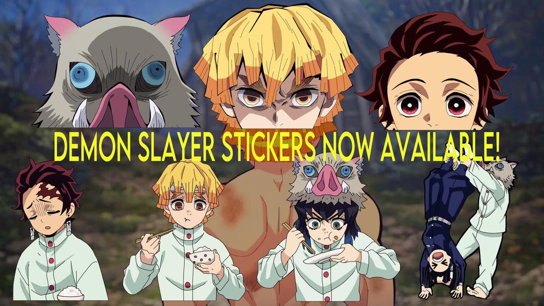 Demon Slayer (tanjiro, Zenitsu, Inosuke) Glossy Vinyl Stickers - Etsy