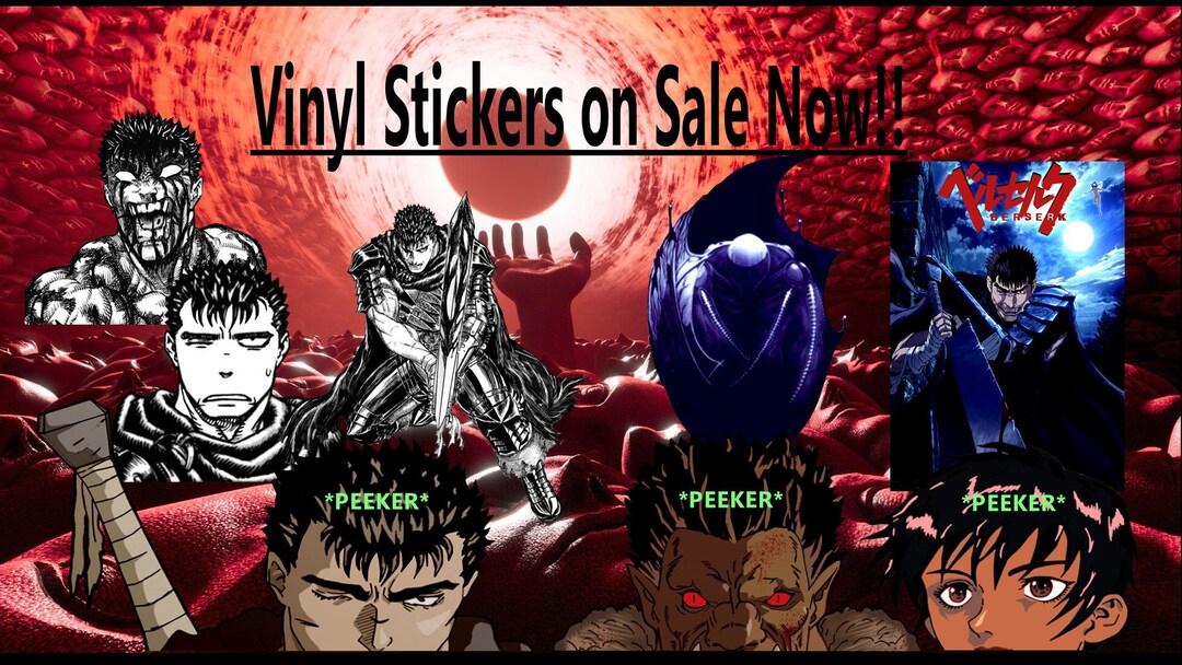 Berserk guts, Zodd, Casca Glossy Vinyl Stickers - Etsy