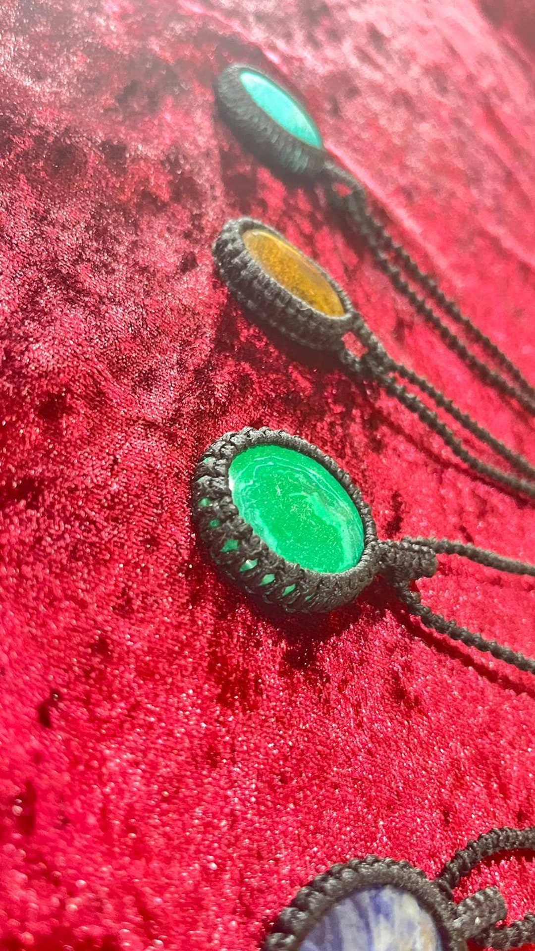Macramé Necklaces With Natural Stones - Etsy
