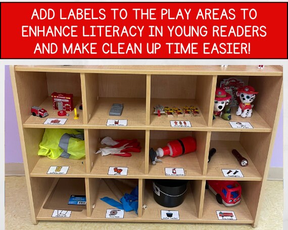 FIRE STATION Dramatic Play Center Labels for Pretend Play Fire Safety ...