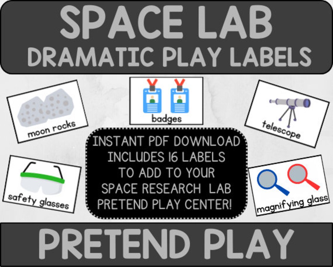 SPACE RESEARCH LAB Dramatic Play Center Labels for Pretend Play ...