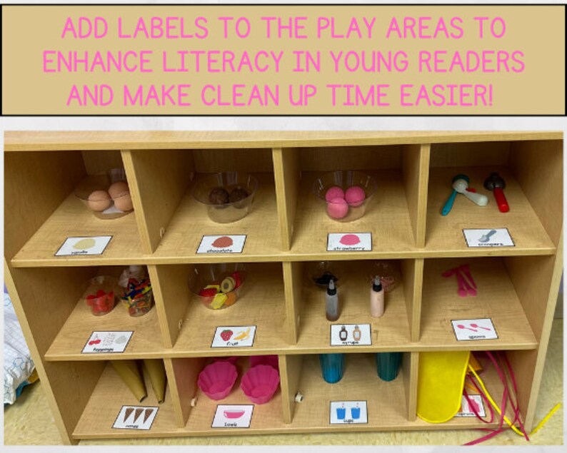 ICE CREAM SHOP Dramatic Play Center Labels for Pretend Play | Spring ...