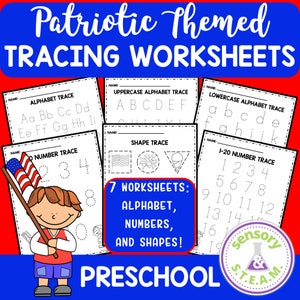 America Patriotic Preschool Educational Printables: Engaging Learning ...