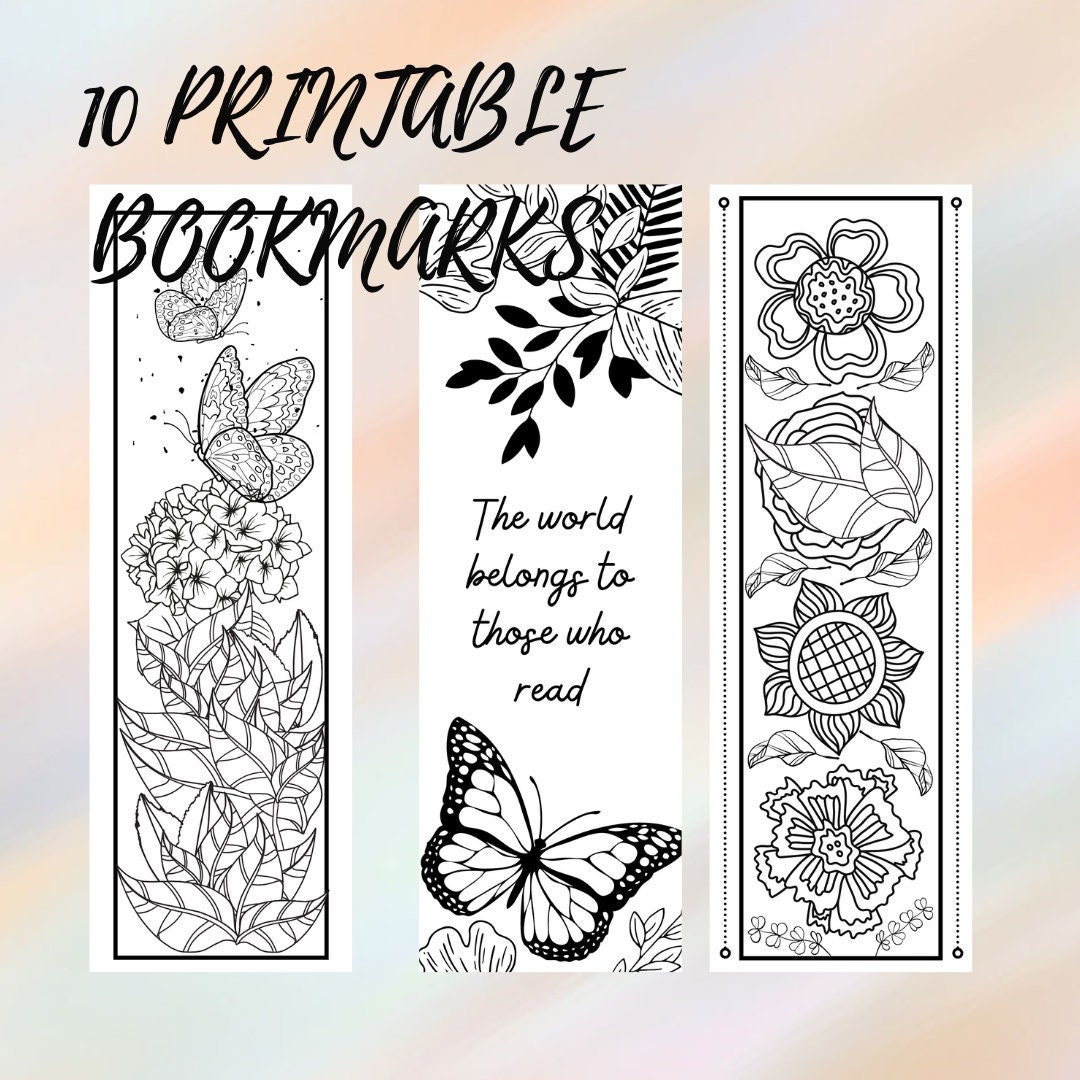Digital Bookmarks to Color - Etsy